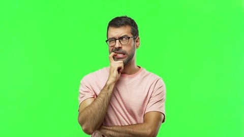 Man On Green Screen Chroma Key Stock Footage Video (100% Royalty-free ...