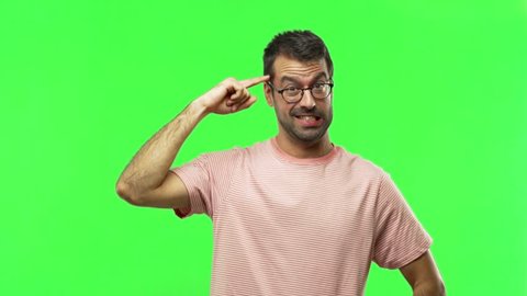 Man On Green Screen Chroma Key Stock Footage Video (100% Royalty-free ...
