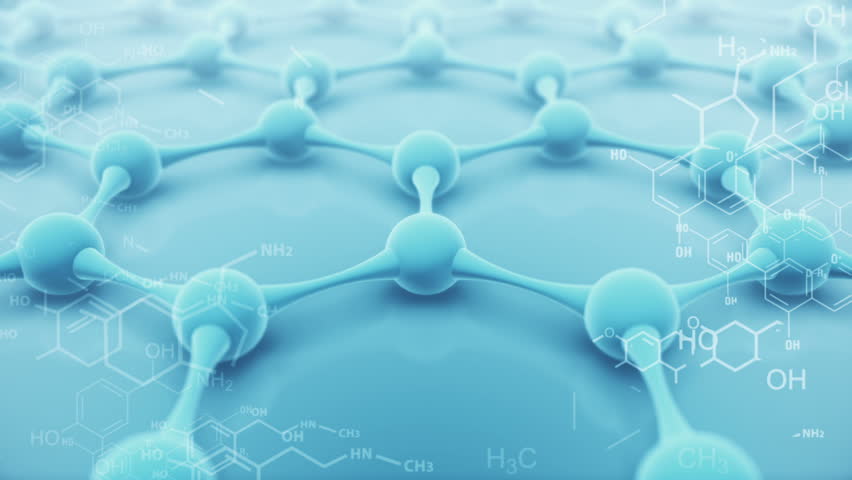 Molecular Nanostructure Sheet. Chemical Formulas. Stock Footage Video ...