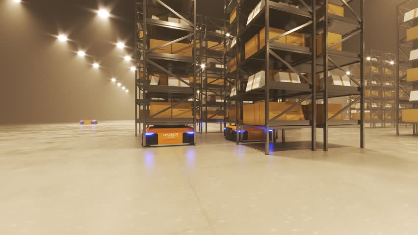 Animation with Warehouse Industry Autonomic Stock Footage Video (100% ...
