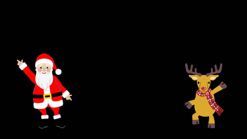 Dancing Santa and Reindeer Animation Stock Footage Video (100% Royalty ...