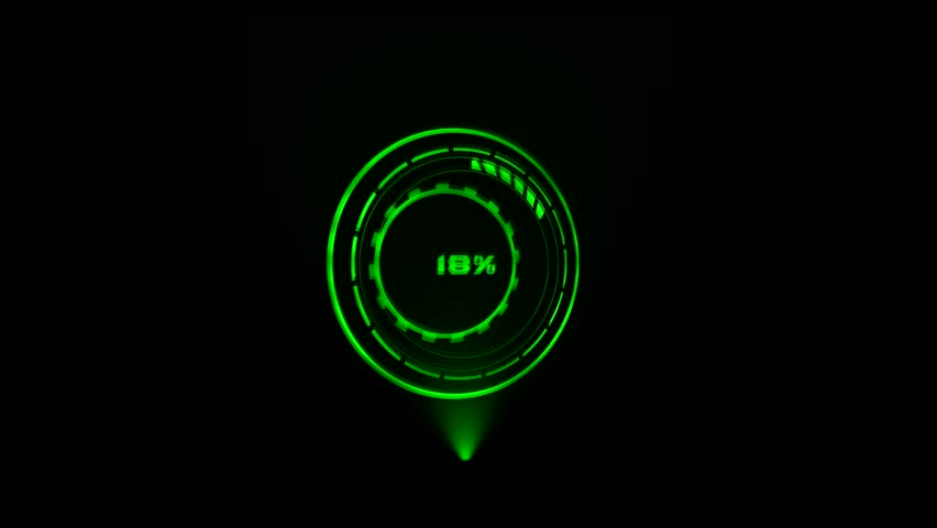 holographic 3d loading screen animation 0-100 Stock Footage Video (100% ...