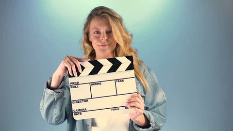 Scared Actress Shooting Movie Scene Young Stock Photo 373017736 ...