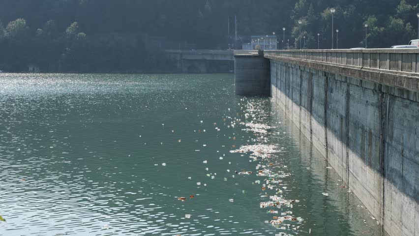 polluted river near dam Stock Footage Video (100% Royalty-free ...