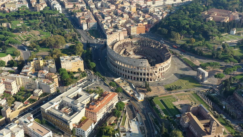 Aerial View of Colosseum in Stock Footage Video (100% Royalty-free ...