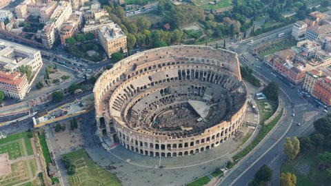 Aerial View Colosseum Rome Famous Ancient Stock Footage Video (100% ...
