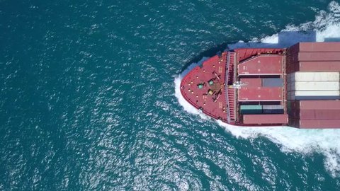 large container ship sea - top Stock Footage Video (100% Royalty-free ...