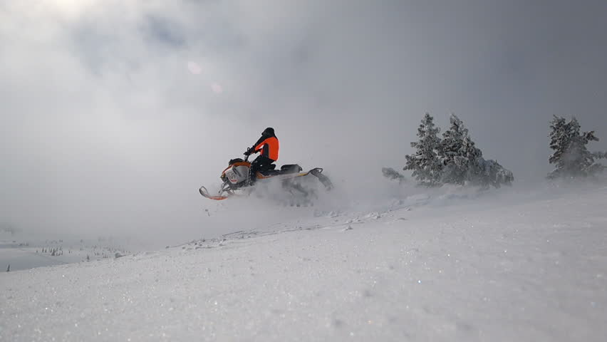 Guy On a Snowmobile Jumping Stock Footage Video (100% Royalty-free ...