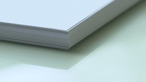 Hand Leafing Through Thick White Paper Stock Footage Video (100% ...