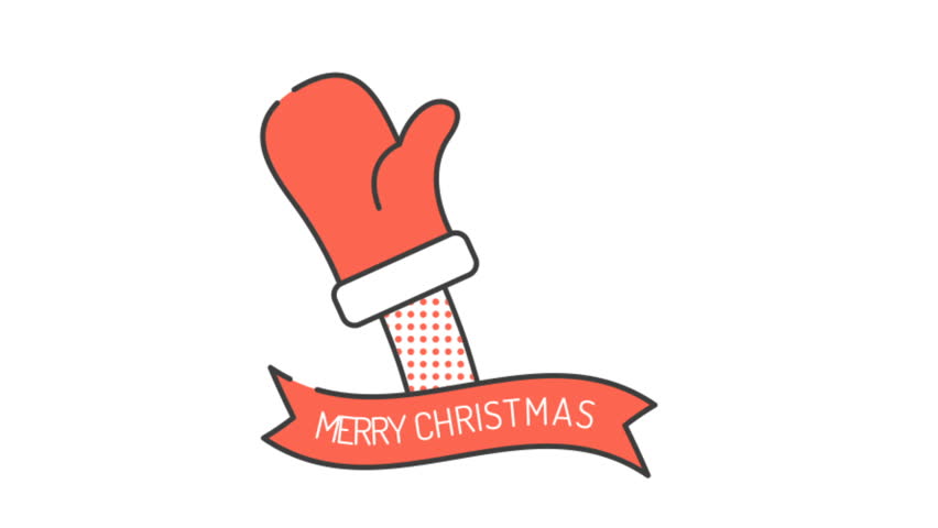 santa's waving hand red mitten merry Stock Footage Video (100% Royalty ...