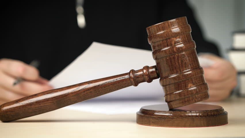 Judge Calling Order Hitting Gavel Proceeding Stock Footage Video (100% ...