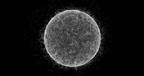 Rotating White Football Soccer Ball Plexus Stock Footage Video (100% ...