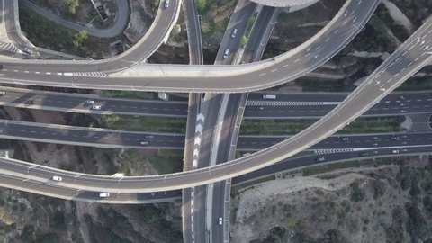 Multi Level Highway Interchange Traffic On Stock Footage Video (100% ...