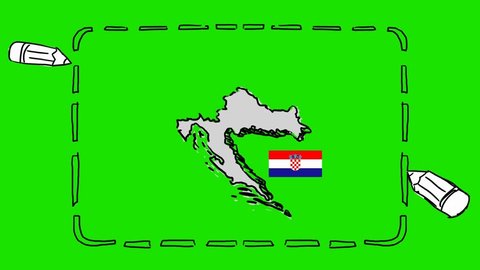 Croatia 2d Hand Drawn Animation Stock Footage Video (100% Royalty-free ...
