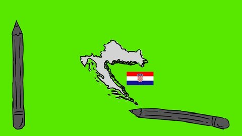 Croatia 2d Hand Drawn Animation Stock Footage Video (100% Royalty-free ...
