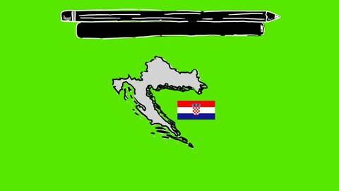 Croatia 2d Hand Drawn Animation Stock Footage Video (100% Royalty-free ...