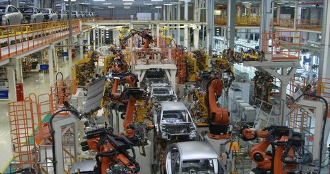 Automobile Factory Facility Car Production Process Stock Footage Video ...