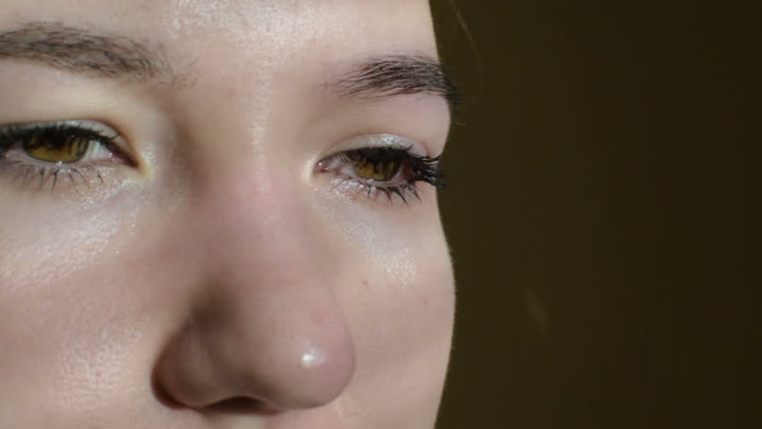 brunette girl sad eyes close up Stock Footage Video (100% Royalty-free ...