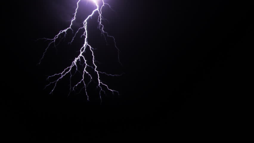 10 realistic lightning strikes over black Stock Footage Video (100% ...