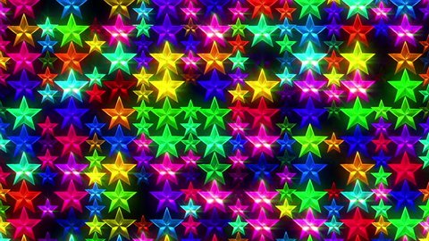 Multicoloured Bright Flashing 3d Stars On Stock Footage Video (100% ...
