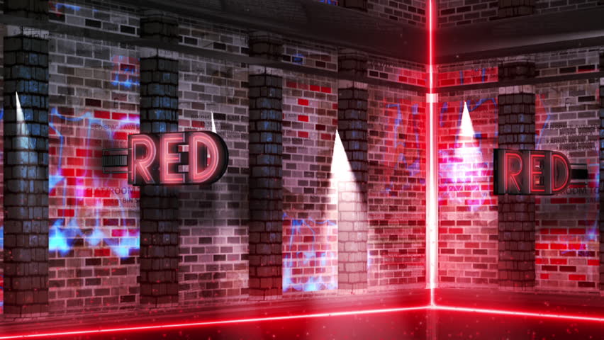 red' neon glowing signs on brick Stock Footage Video (100% Royalty-free ...