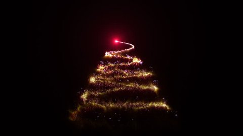 Christmas Isolated Tree Onbalck Background Gold Stock Vector (Royalty ...