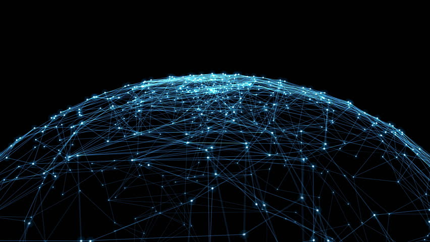 global communication earth rotating node line Stock Footage Video (100% ...