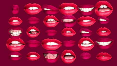 Moving Red Lips Stock Footage Video (100% Royalty-free) 151216 ...
