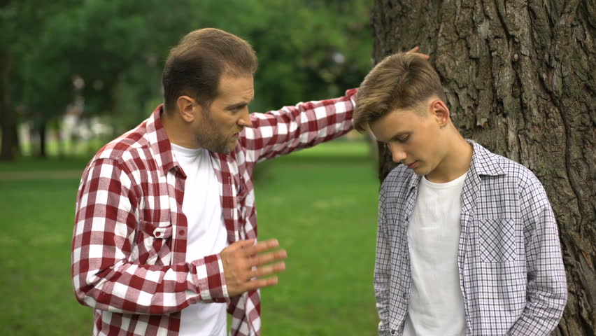 dad scolding his son bad behavior Stock Footage Video (100% Royalty ...