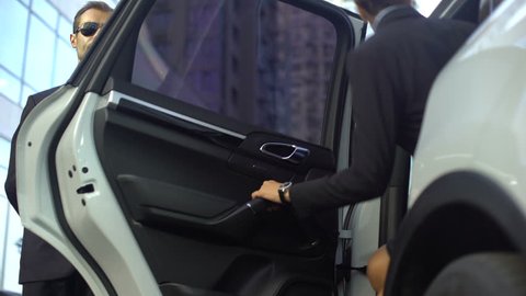 Business Lady Getting Into Luxury Car Stock Footage Video (100% Royalty ...