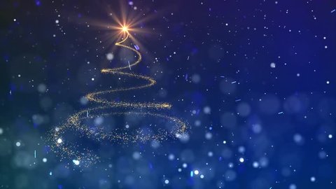 abstract blue streaks shaped christmas tree Stock Footage Video (100% ...