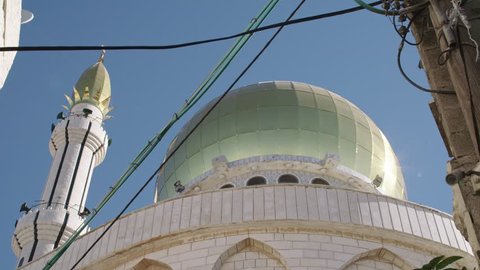 Large Islamic Mosque Golden Turrets Muslim Stock Footage Video (100% ...