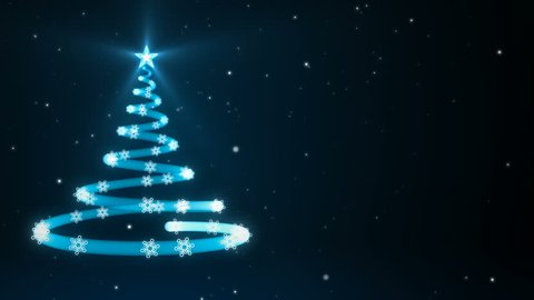 glowing blue christmas tree animation light Stock Footage Video (100% ...
