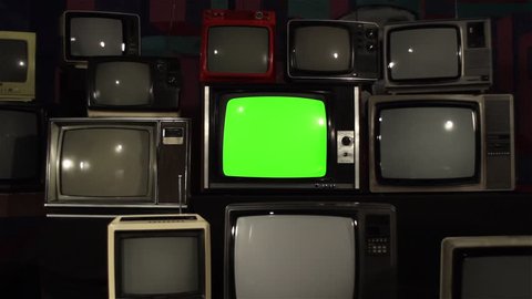Old Tv Green Screen Retro Tv Stock Footage Video (100% Royalty-free ...