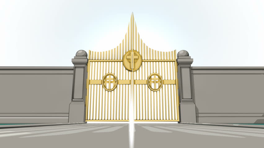Cartoon Vector Animation Heavens Golden Gates Stock Footage Video (100% ...