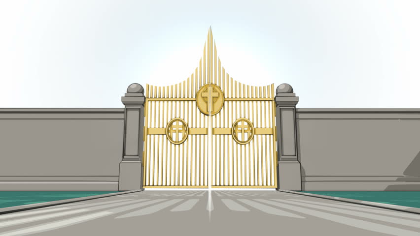 cartoon vector animation heavens golden gates : vidéo de stock (100 % ...