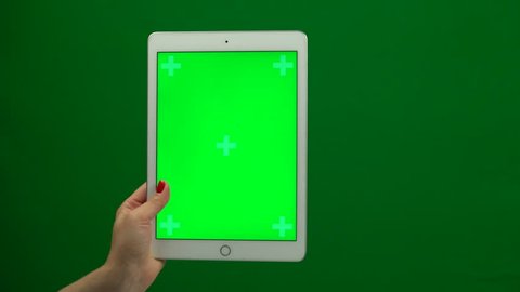 digital tablet ipad green screen alpha Stock Footage Video (100% ...