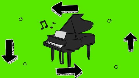 Piano 2d Hand Drawn Animation Stock Footage Video (100% Royalty-free ...