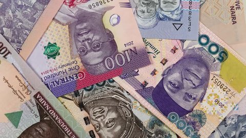 Nigeria Naira Banknotes Rotating Nigerian Bank Stock Footage Video (100 ...