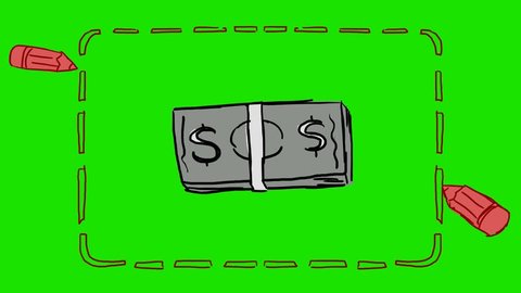 Currency Symbol Money 2d Hand Drawn Stock Footage Video (100% Royalty ...