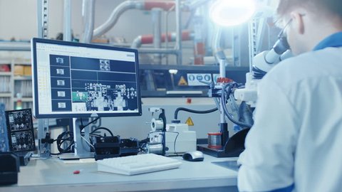 Advanced Laboratory Medical Scientist Typing On Stock Footage Video ...