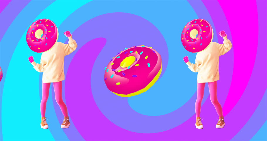 Fashion Animation Design. Dancing Donuts : vidéo de stock (100 % libre ...