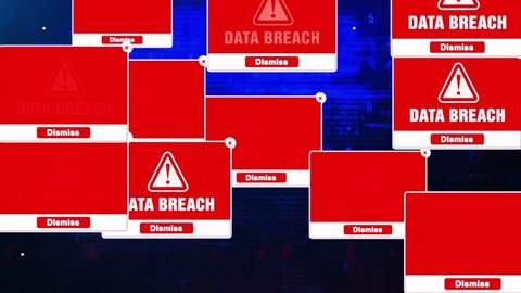 Data Breach Alert Warning Message Windows Stock Footage Video (100% ...