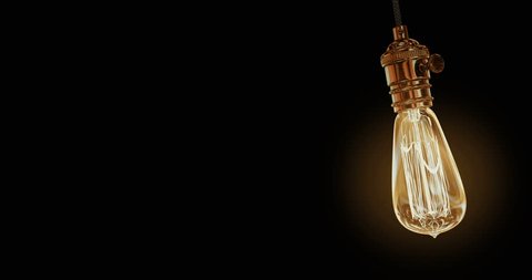 Realistic Colored Vintage Glowing Light Bulb Stock Footage Video (100% ...