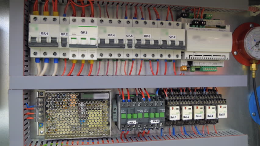Electrical Panel with Multiple Switches, Stock Footage Video (100% ...