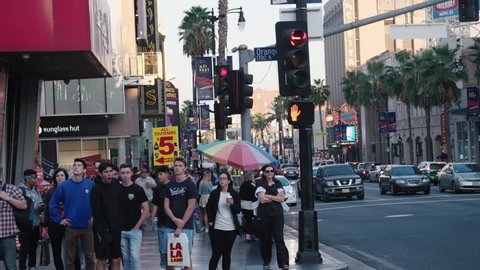 Hollywood Blvd Crowd People Los Angeles Stock Footage Video (100% ...
