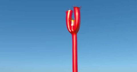 Red Wacky Waving Inflatable Arm Flailing Stock Footage Video (100% ...