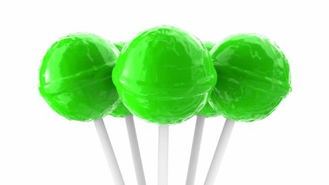 3d Looping Animation Green Lollipops Alpha Stock Footage Video (100% ...