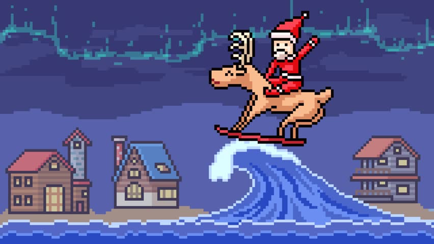 8 bit santa Stock Video Footage - 4K and HD Video Clips | Shutterstock