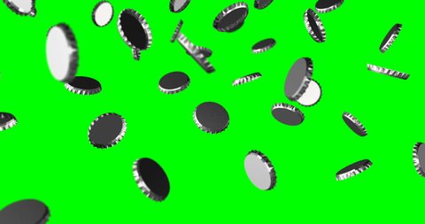 Silver Bottle Cap Falling Stock Footage Video (100% Royalty-free ...